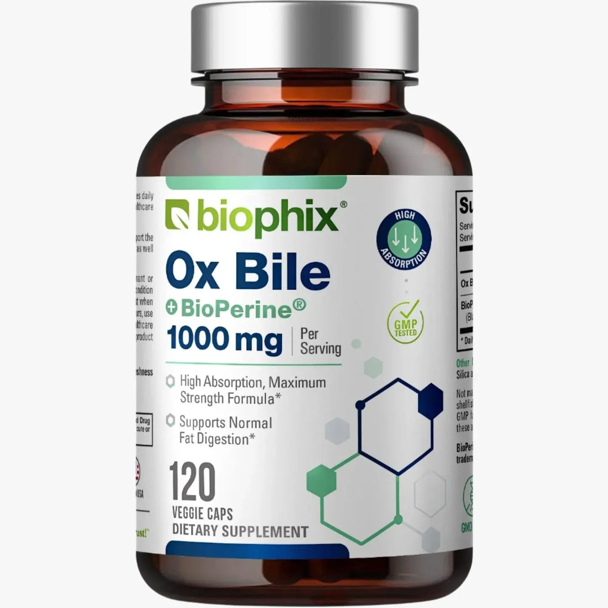 biophix Ox Bile 1000 mg with BioPerine 120 Veggie Capsules – Biophix