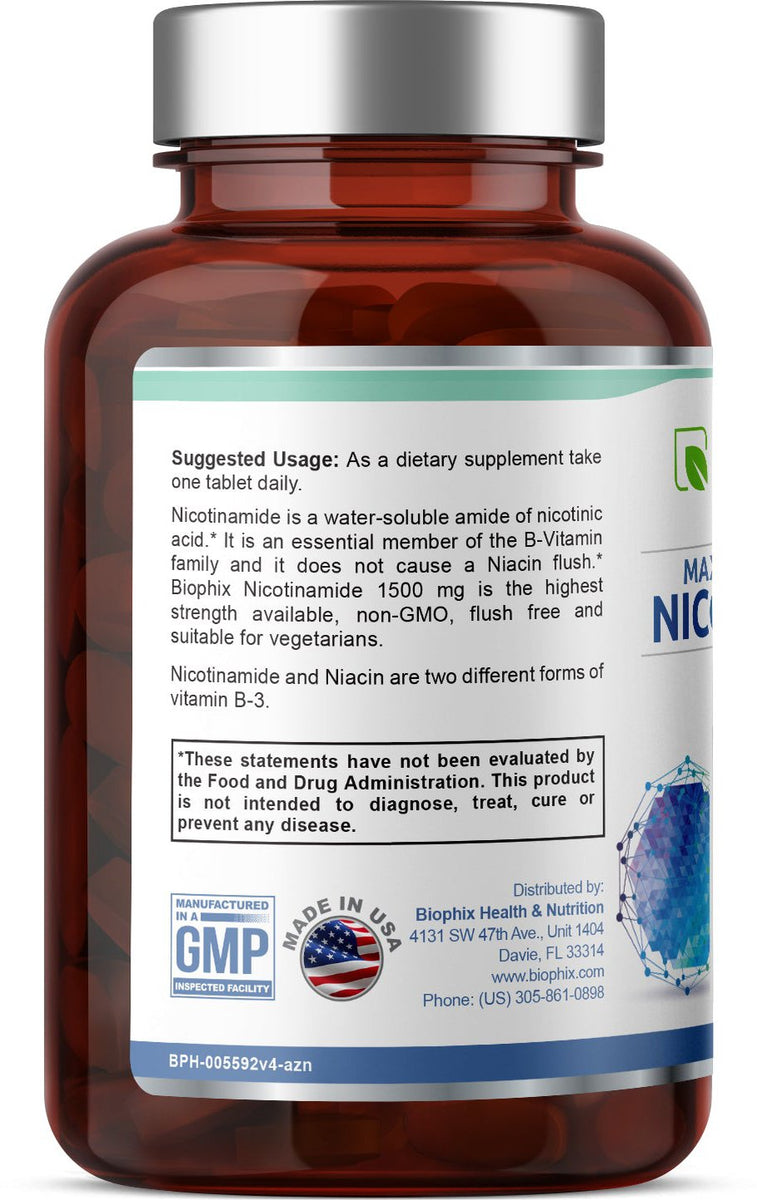 Nicotinamide Maximum Strength 1500 mg 60 Tablets – Biophix