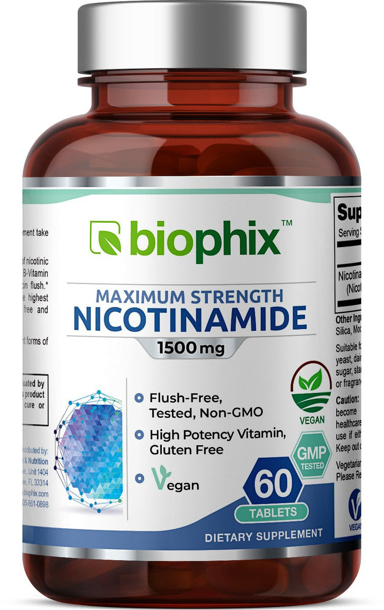 Nicotinamide Maximum Strength 1500 mg 60 Tablets – Biophix